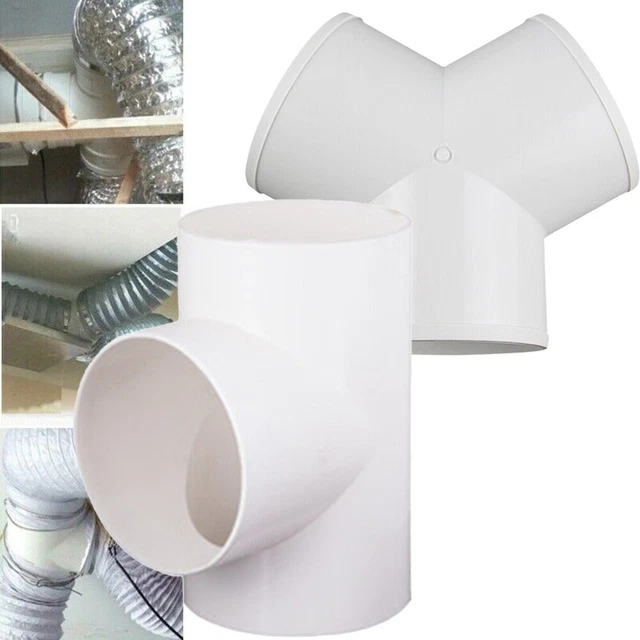 DUCT PIPE DUCT Tube 100mm ABS Duct Connector Ducting Splitter T/Y Shape ...