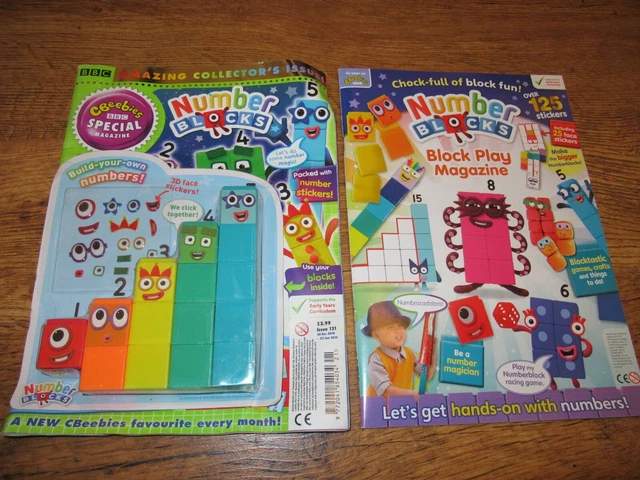 NUMBERBLOCKS CBEEBIES MATHS Block Play Magazine + 1-5 figurines EYFS ...