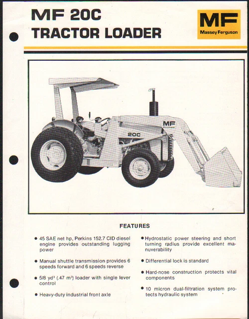 MASSEY FERGUSON &MF 50F" Tractor Backhoe Loader Brochure Leaflet £5.00 - PicClick UK