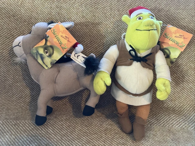 SHREK & DONKEY Christmas Plush 10 Inch with Labels - Shrek 2 DreamWorks ...