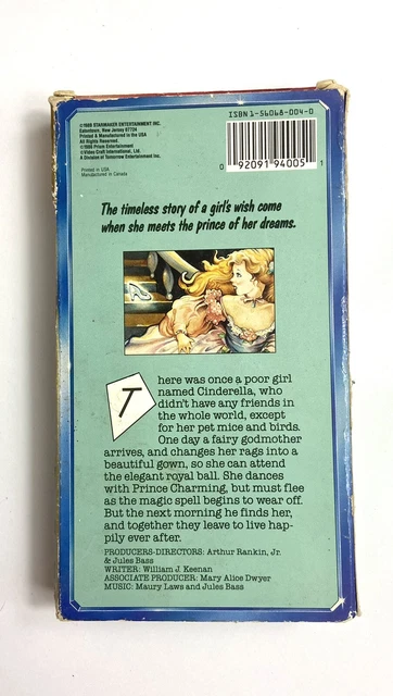 VINTAGE CINDERELLA VHS Starmaker Entertainment 1989 Rare! $14.50 ...