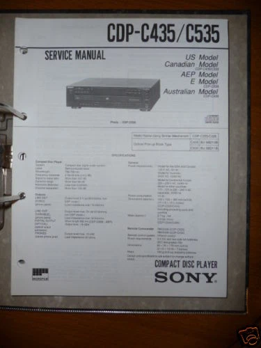 SERVICE MANUELLE SONY CDP-C435/C535 Lecteur CD, Origina EUR 14,01 - PicClick FR