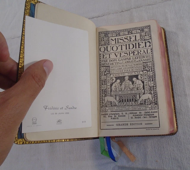 MISSEL QUOTIDIEN VESPERAL Dom Gaspar Lefebvre Musicale Vandewalle ...