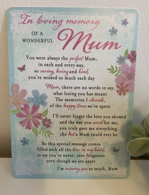 GRAVESIDE CARD IN LOVING MEMORY OF A SPECIAL MUM Grave Verse Memorial ...