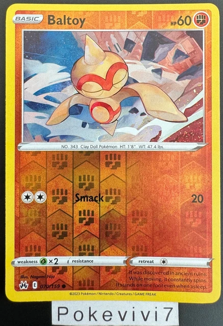 CARTE POKEMON BALTOY 070/159 REVERSE Crown Zenith EB12.5 English NEUF ...