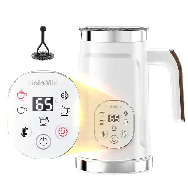 BIOLOMIX 5-IN-1-MILCHAUFSCHÄUMER MIT LED-Touchscreen – Heiß- und Kalt ...
