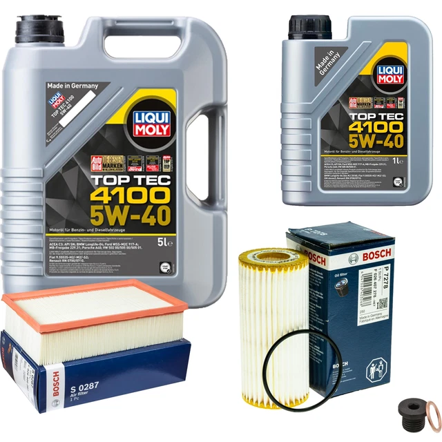 BOSCH INSPECTION SET 6L Liqui Moly Top Tec 4100 5W-40 pour VW Golf VII EUR 115,59 - PicClick FR