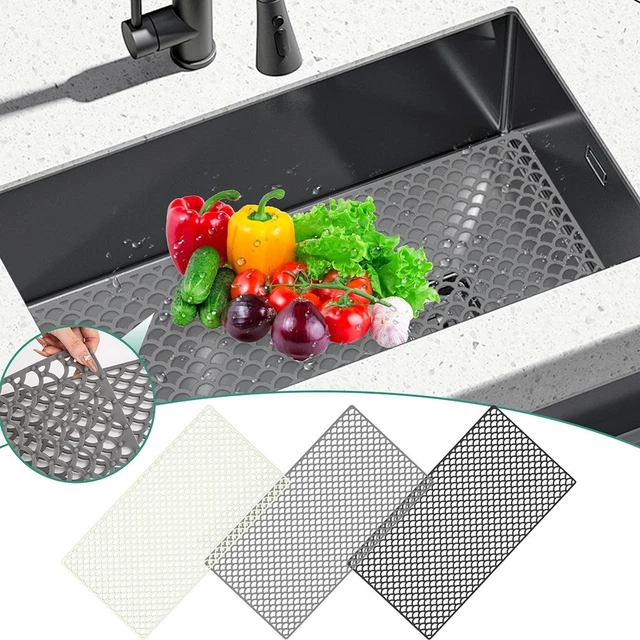 HEAT RESISTANT SINK Mat for Kitchen Use with Effective Drain ...