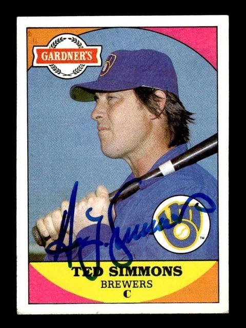 AUTO TED SIMMONS Signée 1983 Topps Gardner's #16 Sur Carte - Milwaukee ...