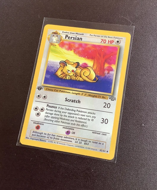 ORIGINAL 1999 RARE 1st Edition Persian Pokemon Card Jungle Set NM. £16. ...