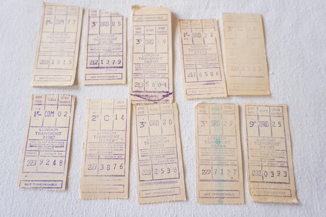 LONDON TRANSPORT GIBSON Machine Bus Tram Ticket x10 Ref S £14.99 ...