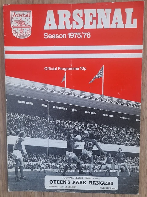 1975-76 ARSENAL VS QPR Football Programme £3.42 - PicClick UK