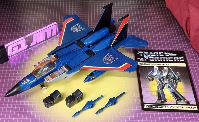 VINTAGE HASBRO TRANSFORMERS G1 Decepticon Jet Thundercracker Complete w ...