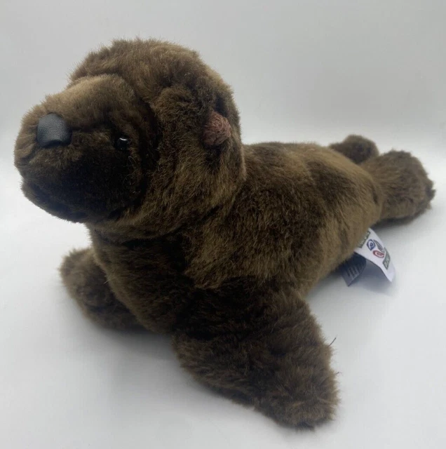 NATURE PLANET SOFT Toy Cuddly Plush Brown Baby Seal Stuffed Animal 12 ...