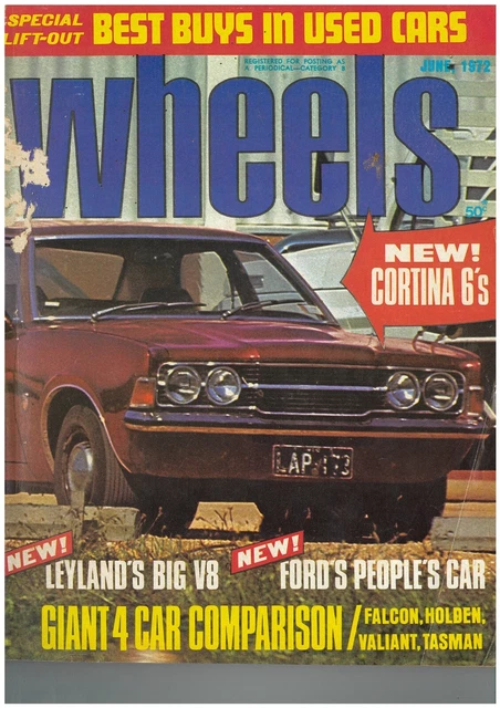 WHEELS CAR MAGAZINE June 1972 Citroen SM Ford Fairlane Triumph PI Fiat ...