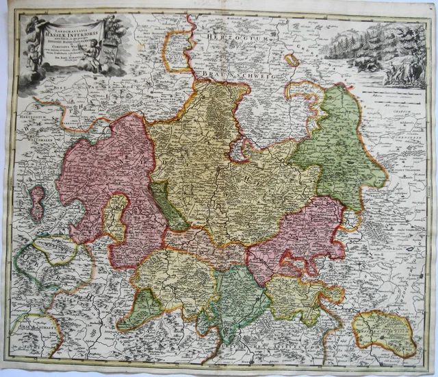 HESSE KASSEL TREISA Sontra Séjour Korbach Battenberg Kupferstich Carte ...