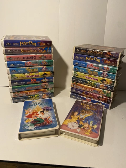 DISNEY BLACK DIAMOND VHS Tape Lot 21 Set Clamshell & Banned Little ...