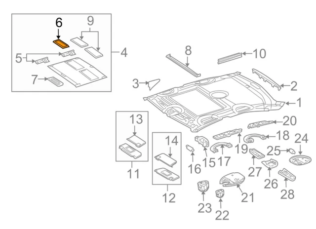 MB E W211 Interior Upper Part Sunroof Handle A2027840481 7F94 NEW ...