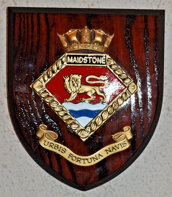 HMS MAIDSTONE WALL shield plaque crest Royal Navy RN naval £35.00 ...
