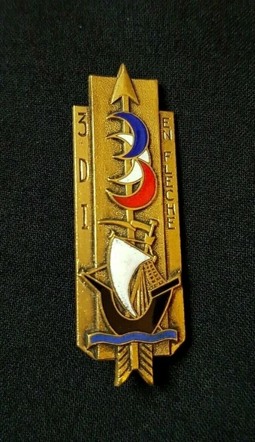 INSIGNE 3E DIVISION d'Infanterie émail French badge 3rd Infantry ...