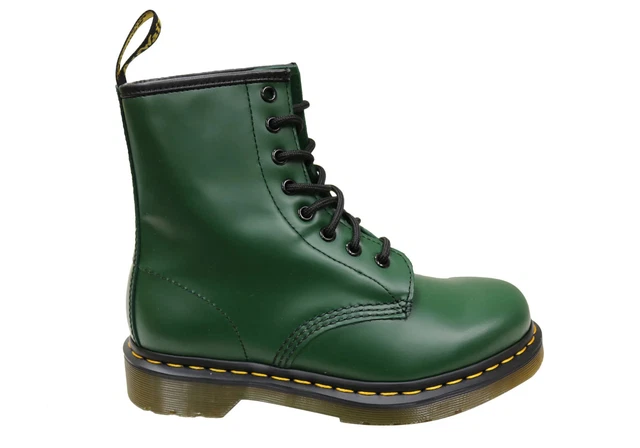 DR MARTENS 1460 Green Smooth Unisex Leather Lace Up Fashion Boots ...