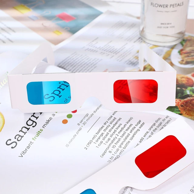 40 PCS 3D Movies Glasses Anaglyph Paper Three-dimensional Television £ ...