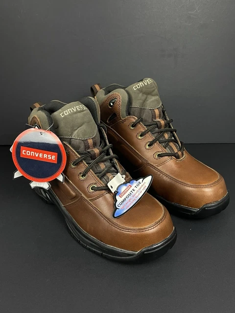 CONVERSE C4488 MEN'S US 8.5W Brown Leather Work Boots Composite Toe ...