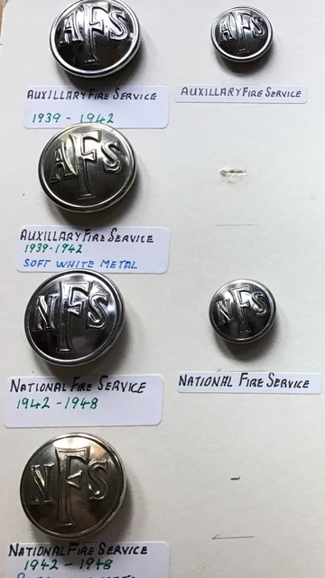 WW1 WW2 AUXILIARY / National Fire Service Uniform Buttons £0.99 ...