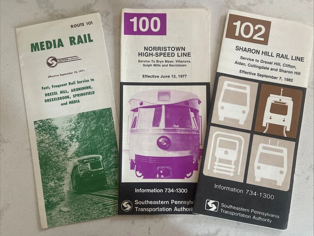 VINTAGE 1970S 80S SEPTA Red Arrow Lines Trolley Timetable Lot Routes ...