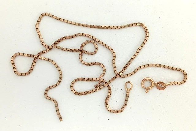 VINTAGE 9CT YELLOW Gold Box Link Chain Necklace Spares & Repairs 4.96g ...
