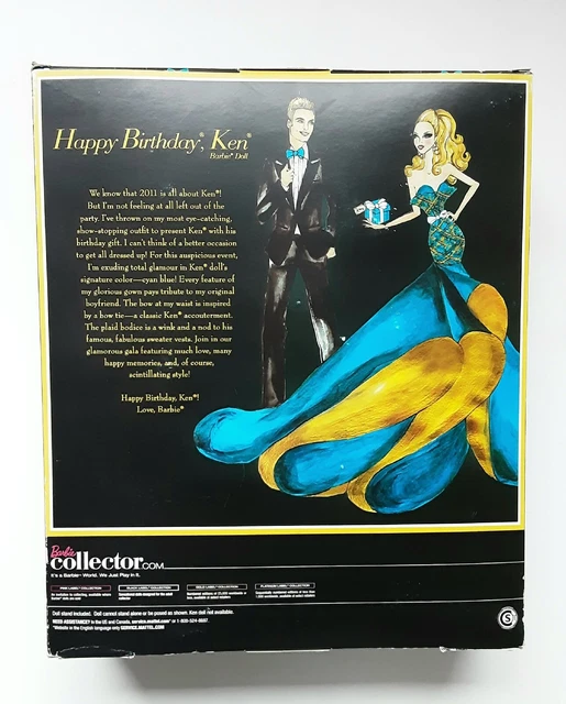 BARBIE COLLECTOR HAPPY Birthday Ken 50th Anniversary Pink Label 2010 ...