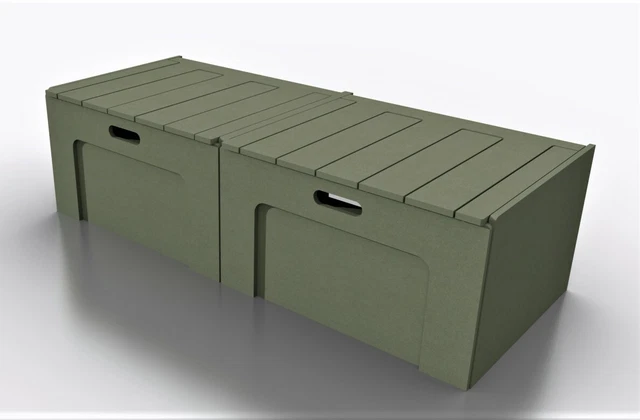 MDF CAMPERVAN BED Sliding Bench Storage Lift Up Lid Seating BED036 ...