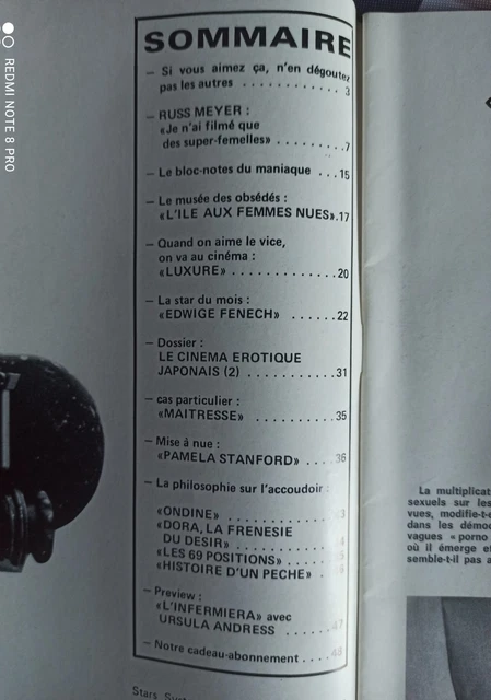 MAGAZINE STARS SYSTEM N ° 12 Cinema X Russ Meyer Edwige Fenech EUR 10 ...