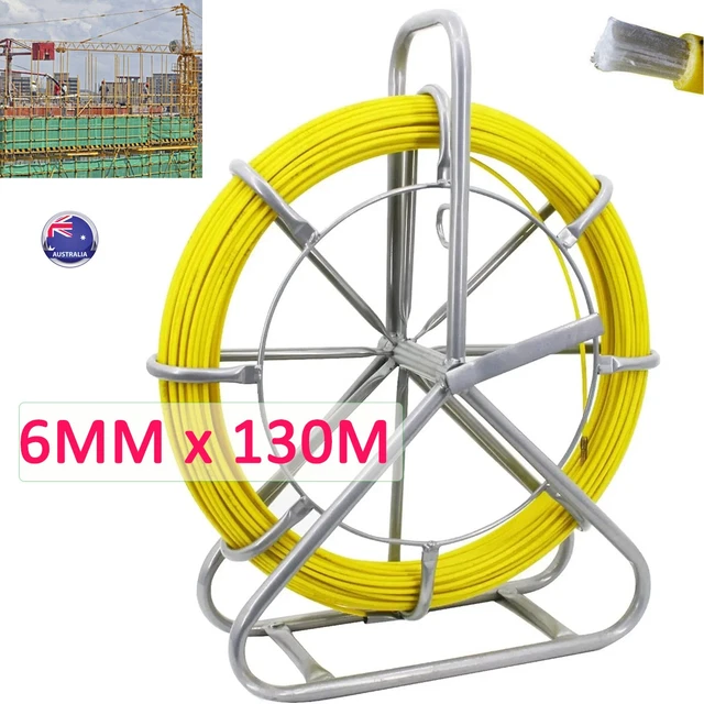 6MM FIBERGLASS CABLE Snake Rodder Duct Fish Tape Puller NBN Wire ...