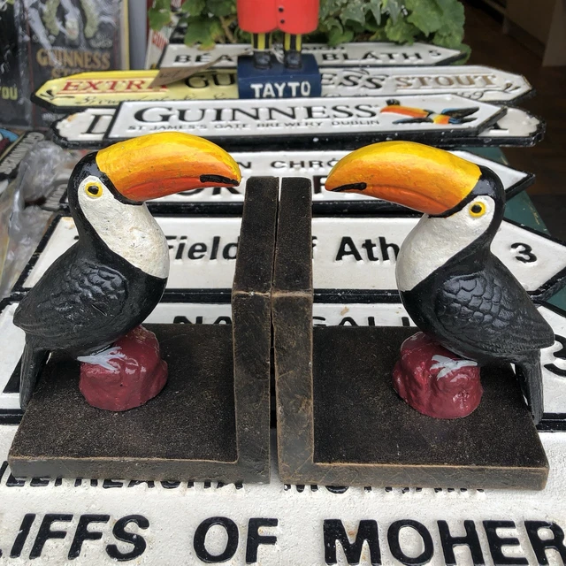 GUINNESS TOUCAN CAST Iron Bookends £38.00 - PicClick UK