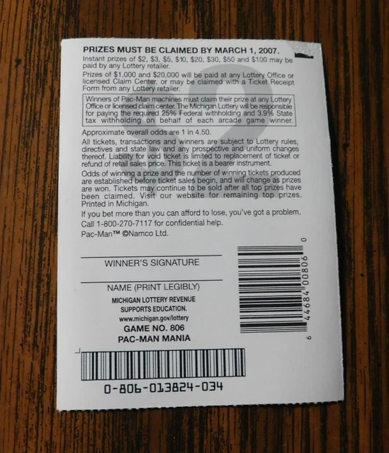 PAC-MAN MANIA MICHIGAN Lottery Scratch Ticket Vintage 2006 (Used Non ...