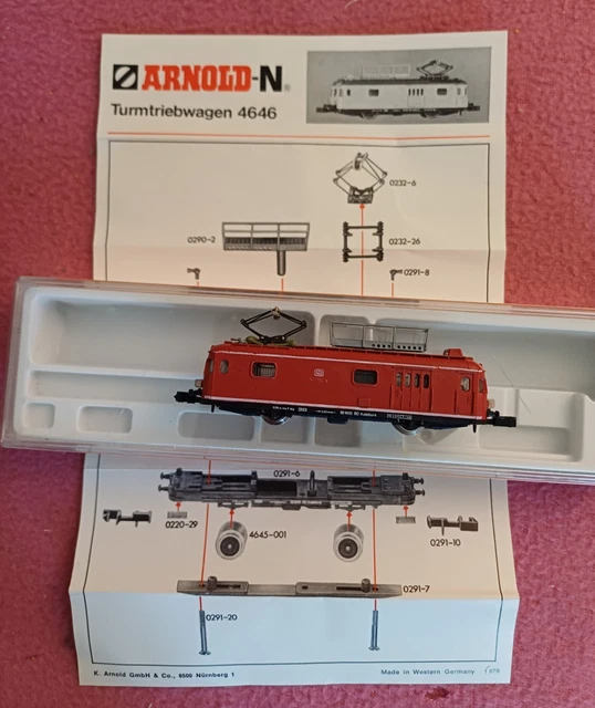 ARNOLD RAPIDO SPUR N 4646 Turmtriebwagen Ovp Bausatz Komplett Vitrinenmodell EUR 65,00 - PicClick DE