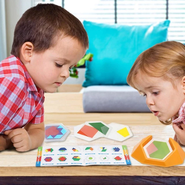 CHALLENGE COLOR CODE Puzzle Games Tangram Jigsaw Board Puzzle Toy for ...