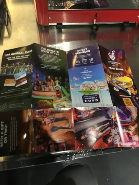 WARNER BROS. WORLD Abu Dhabi Park Map & Information 2023 Park Leaflet £ ...