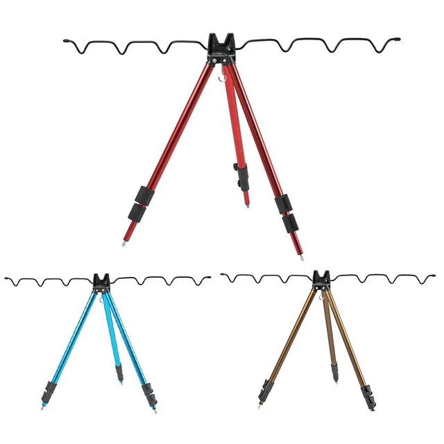 FISHING ROD HOLDER Counterweight Frame Telescopic Tripod Adjustment ...