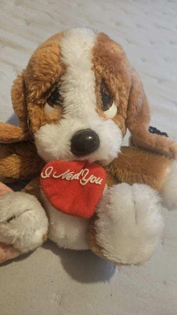 SAD SAM VINTAGE Teddy Bear by Applause dog I Need You Sad Sam Jr. Plush ...