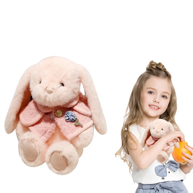 STUFFED BUNNY PLUSH Toy Cute Long Ear Rabbit Plushie Soft Cuddly Kids ...