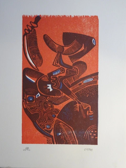 MANUEL MULLER (NÉ 1954) RARE LITHO SIGNEE NEUVE INVENTION ART SINGULIER ...
