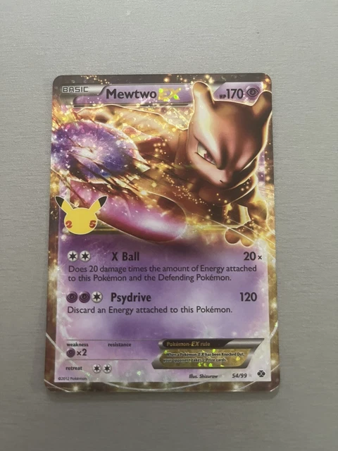 MEWTWO EX 54/99 Celebrations 25th Anniversary Half Art Pokemon Card ...