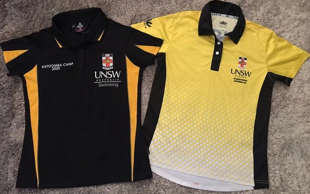 B195 UNSW SYDNEY Australia Champs 2020 Swim Club Shirts x 2 Womens 10 ...