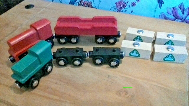 2 X ELC wooden magnetic trains + trucks £3.50 - PicClick UK