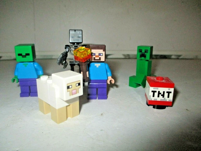MINECRAFT LEGO MINIFIGURE Bundle, Creeper, Skeleton, Steve, Sheep ...