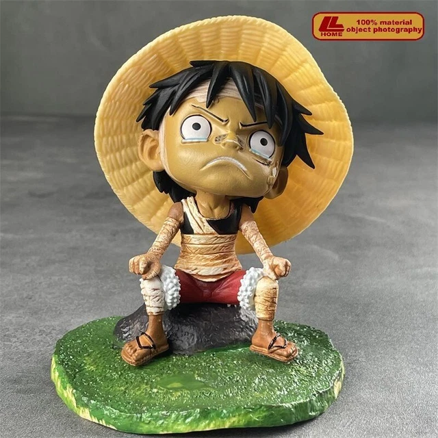 ANIME ONE PIECE Monkey D Luffy Child Hurt Cry Funny sit Figure Statue ...