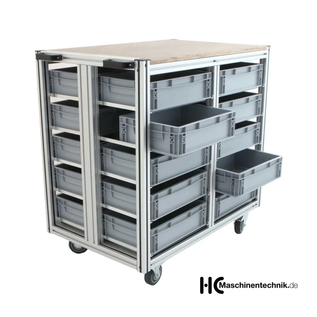 MATERIALWAGEN MIT EUROBOXEN H=90 cm Systemwagen Montagewagen ...