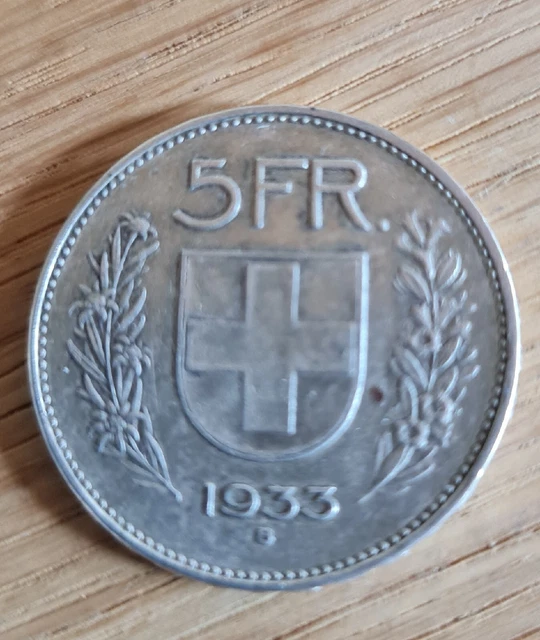 CONFOEDERATIO HELVETICA 1933 B Schweiz 5 Franken Münze, Silber 835 High Grade, W EUR 39,00 ...